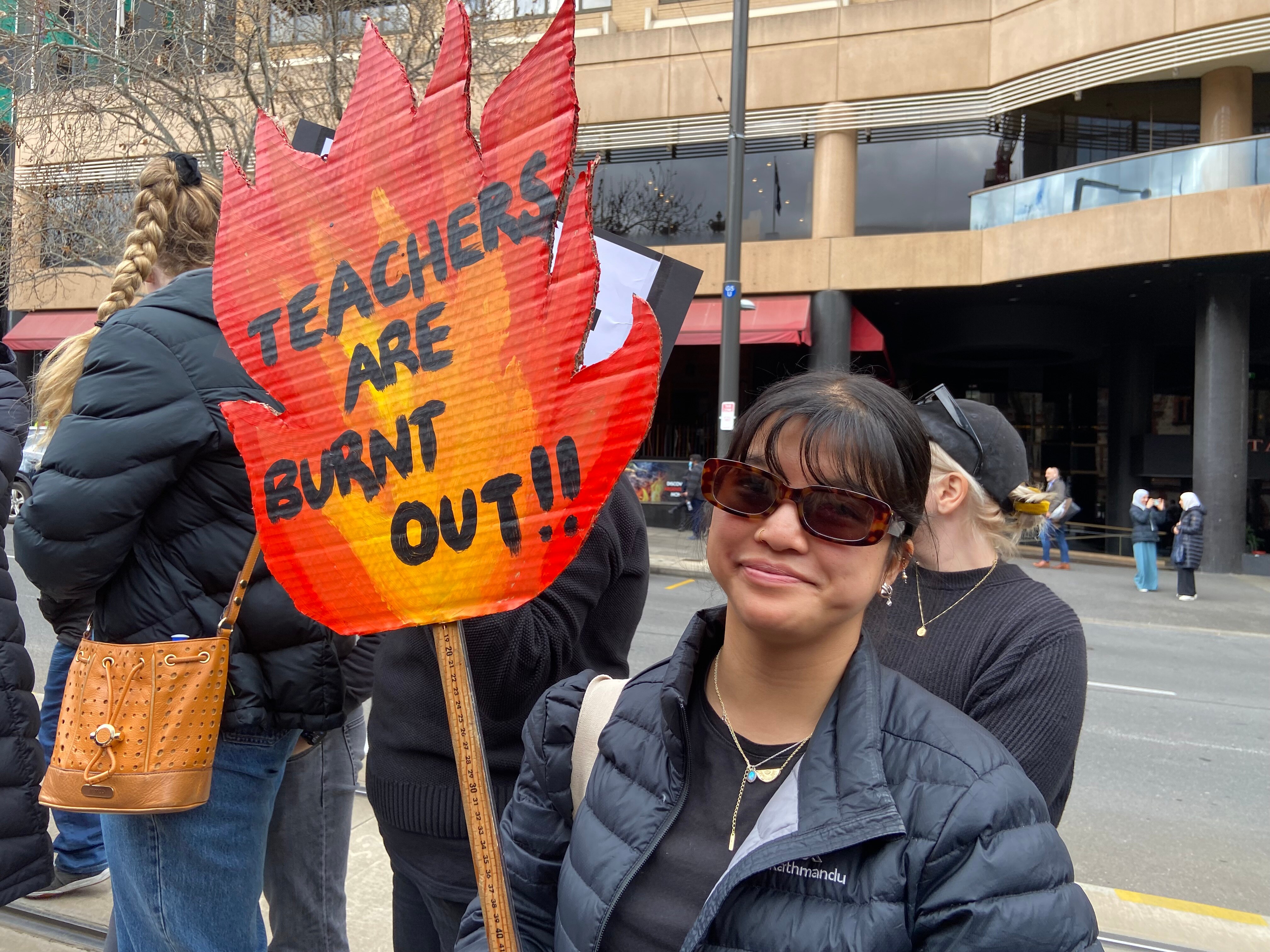 SA public school teachers protest outside Parliament House during ...