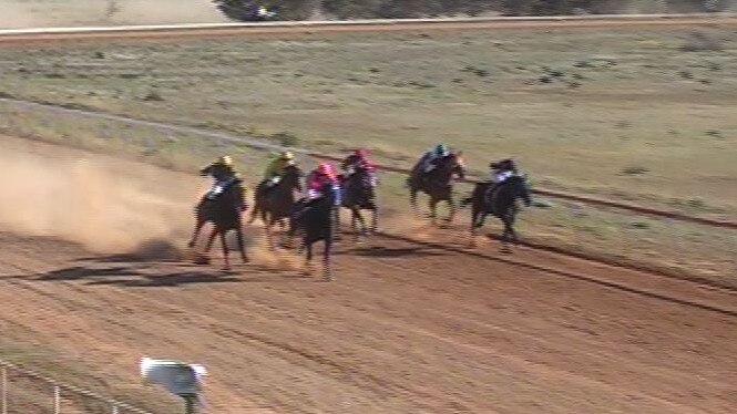 Outside winning the final race at the 2015 Pooncarie Races (Supplied ...