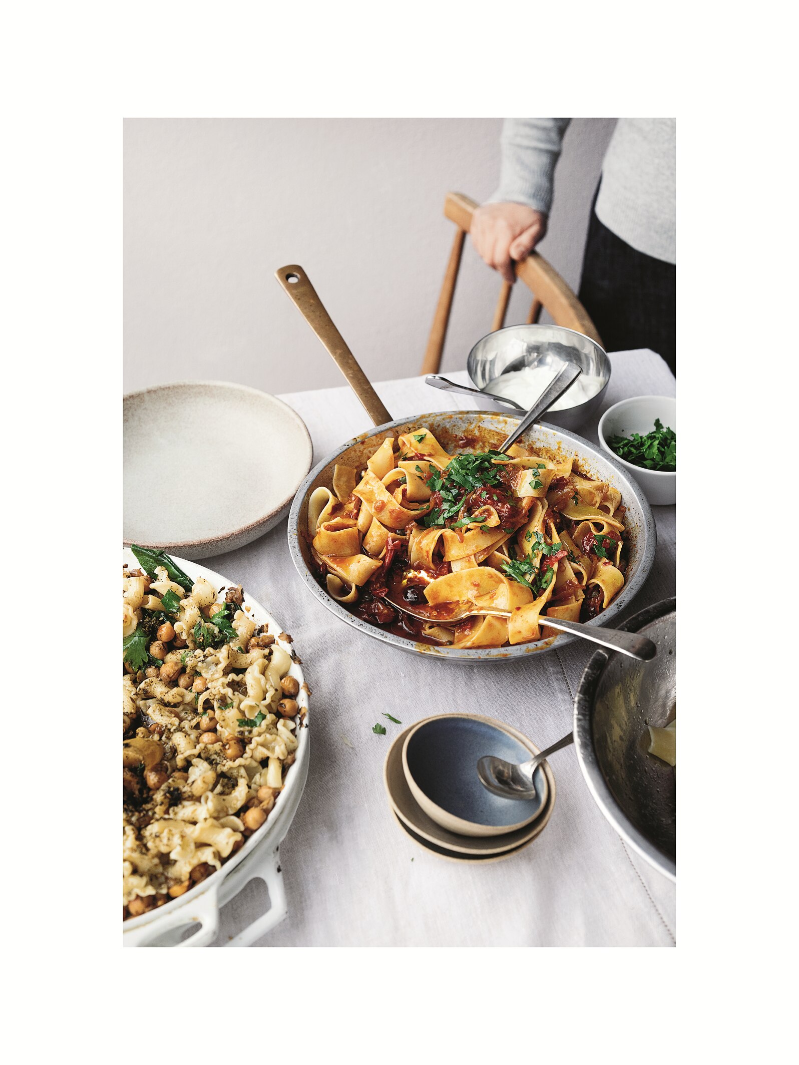 Recipe: Pappardelle with rose harissa, black olives and capers - ABC ...