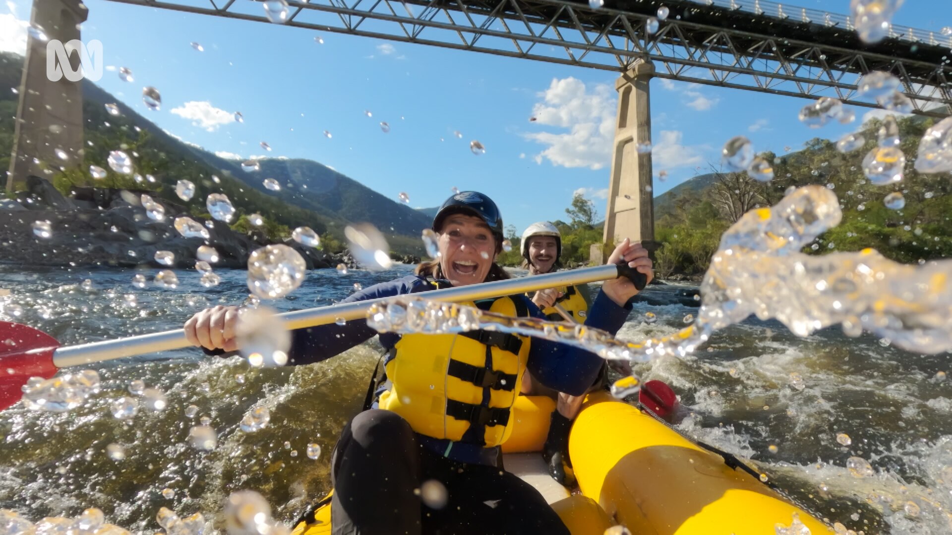 Lisa Millar rafting down the Snowy River at McKillops Bridge - ABC News