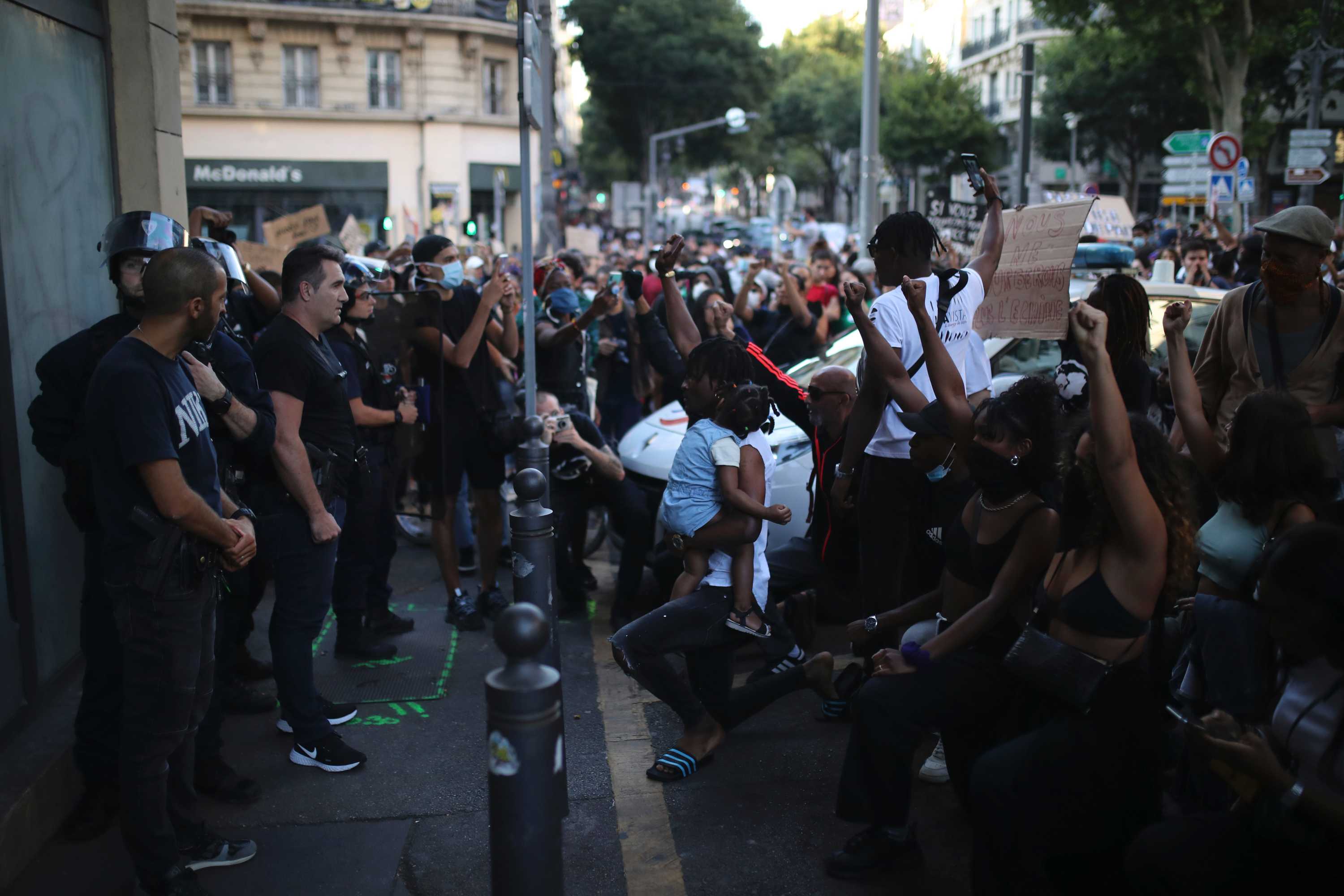 Paris protest turns violent in rally against deaths of black Frenchman ...