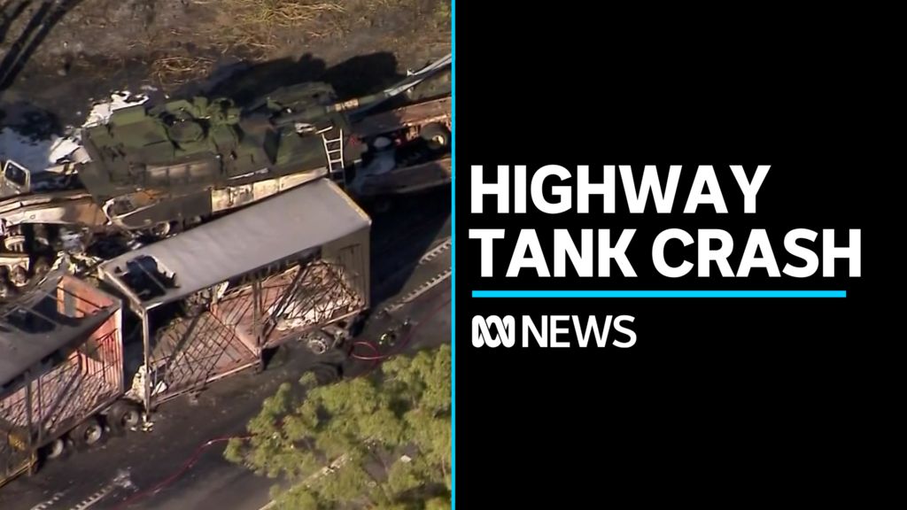 US military tank caught up in fiery Bruce Hwy crash - ABC News