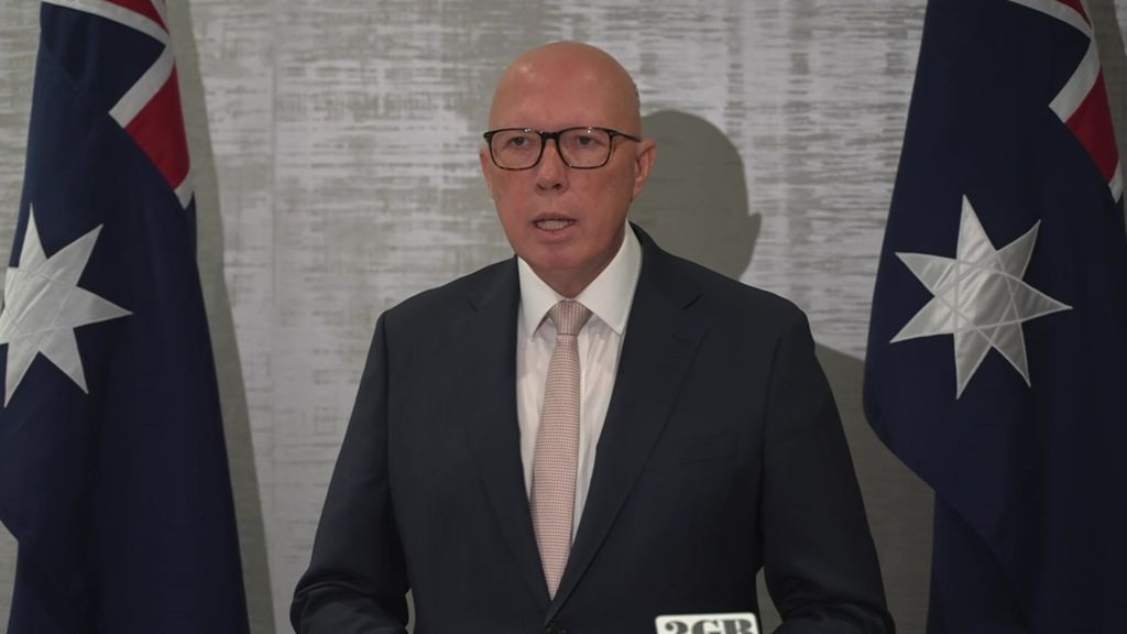 Opposition leader Peter Dutton reacts to Donald Trump's tariff ...