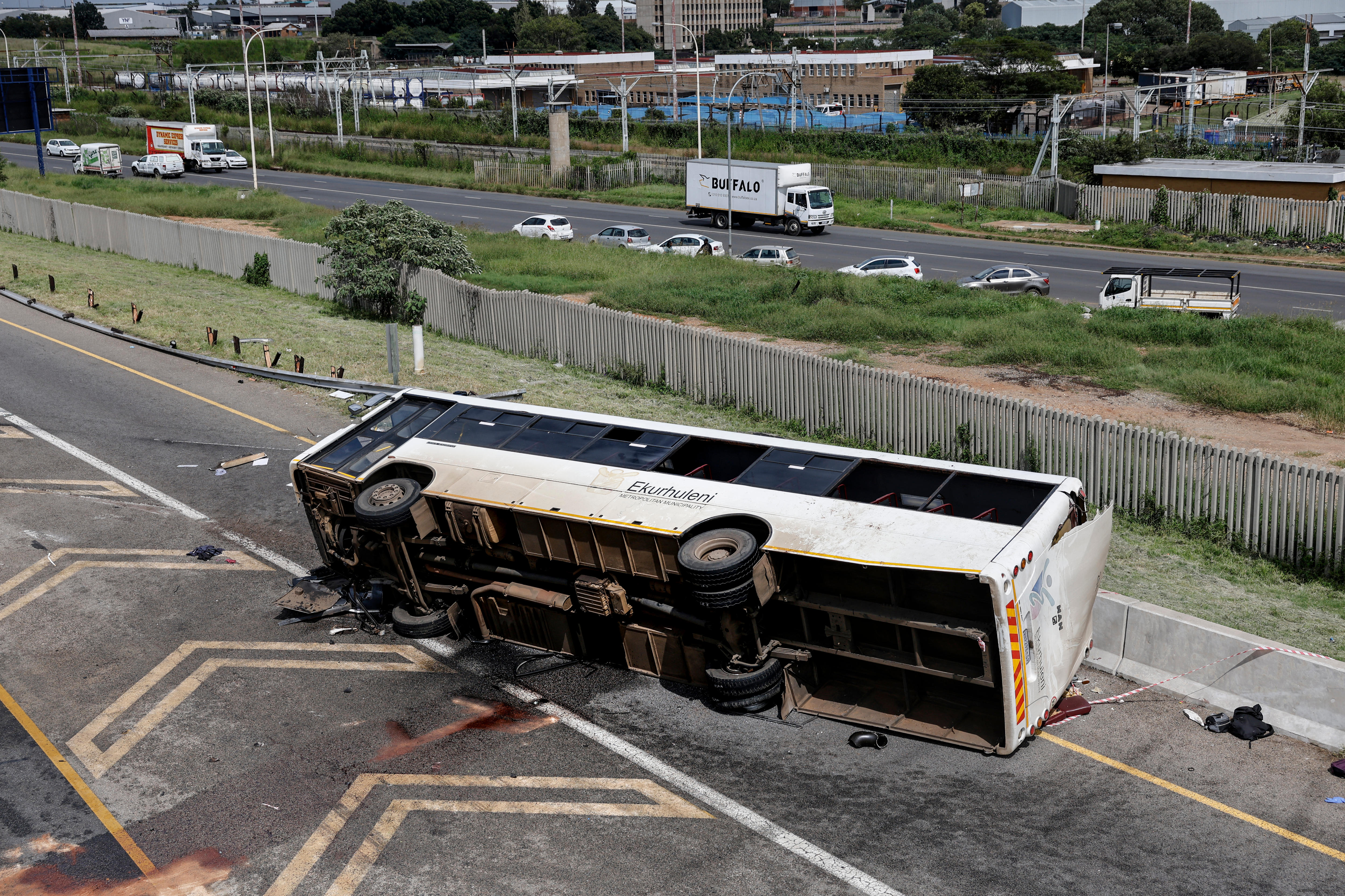Twelve killed and dozens injured as passengers thrown from bus during ...