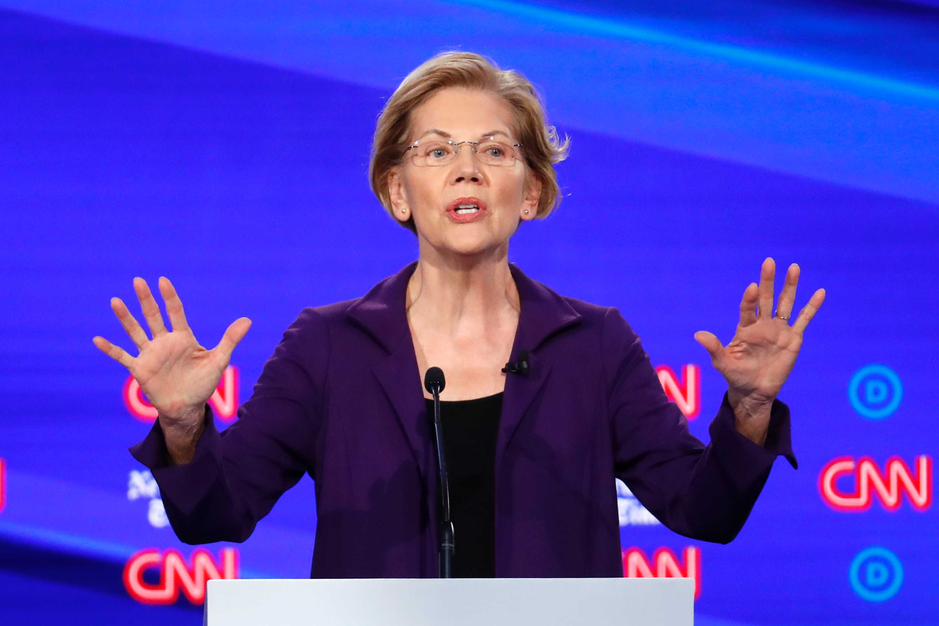 Donald Trump stays quiet on Democratic debate as Warren claims ...