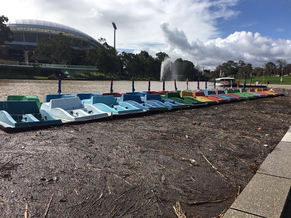 SA storm leaves Torrens Lake a mess in lead up to AFL final - ABC News
