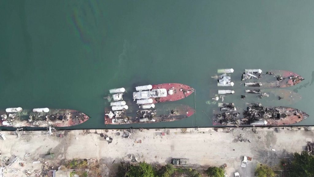 Drone footage shows damage at Syria's Latakia port - ABC News