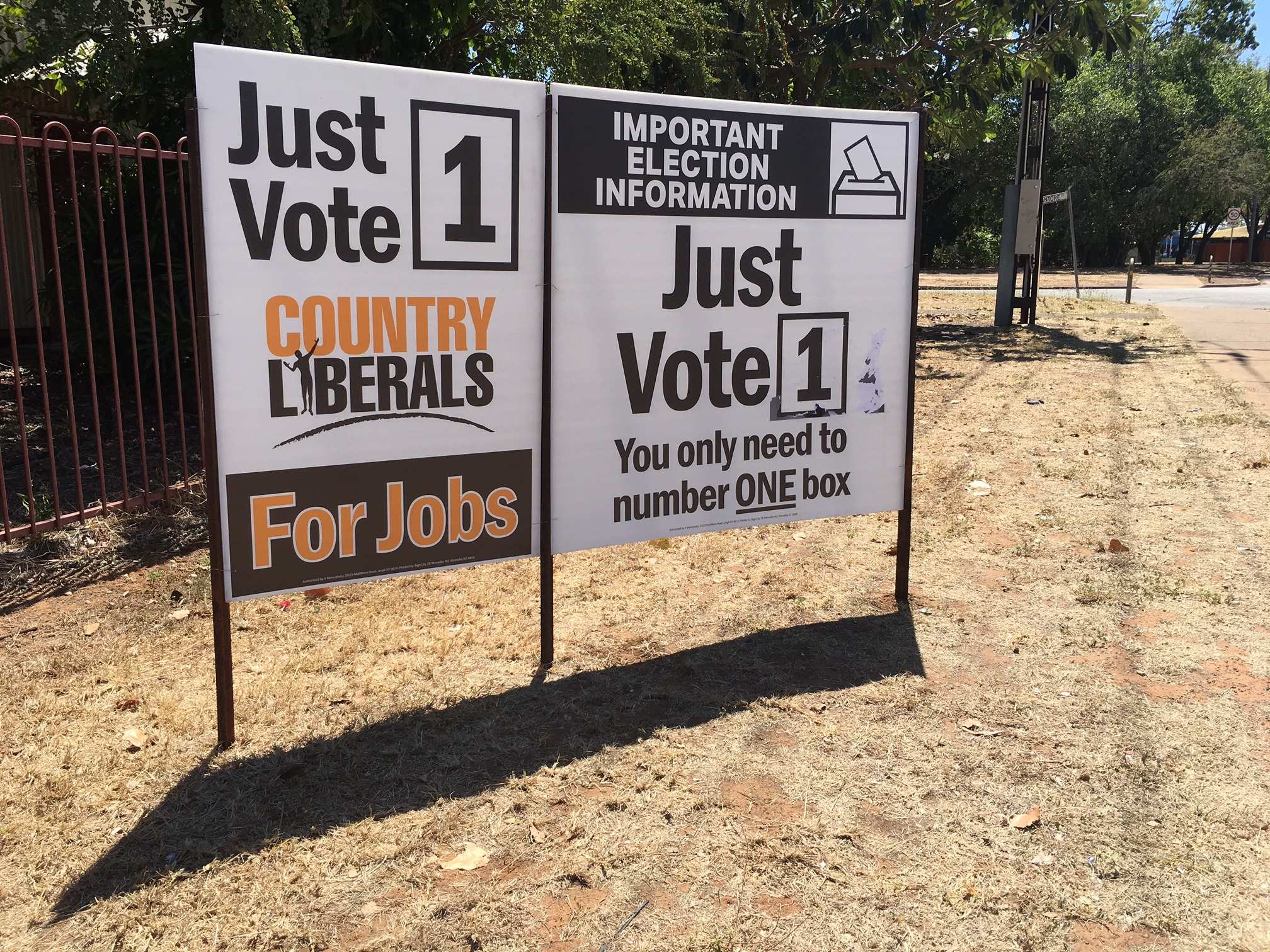 NT election: CLP-authorised 'just vote 1' signs unlikely to help party ...