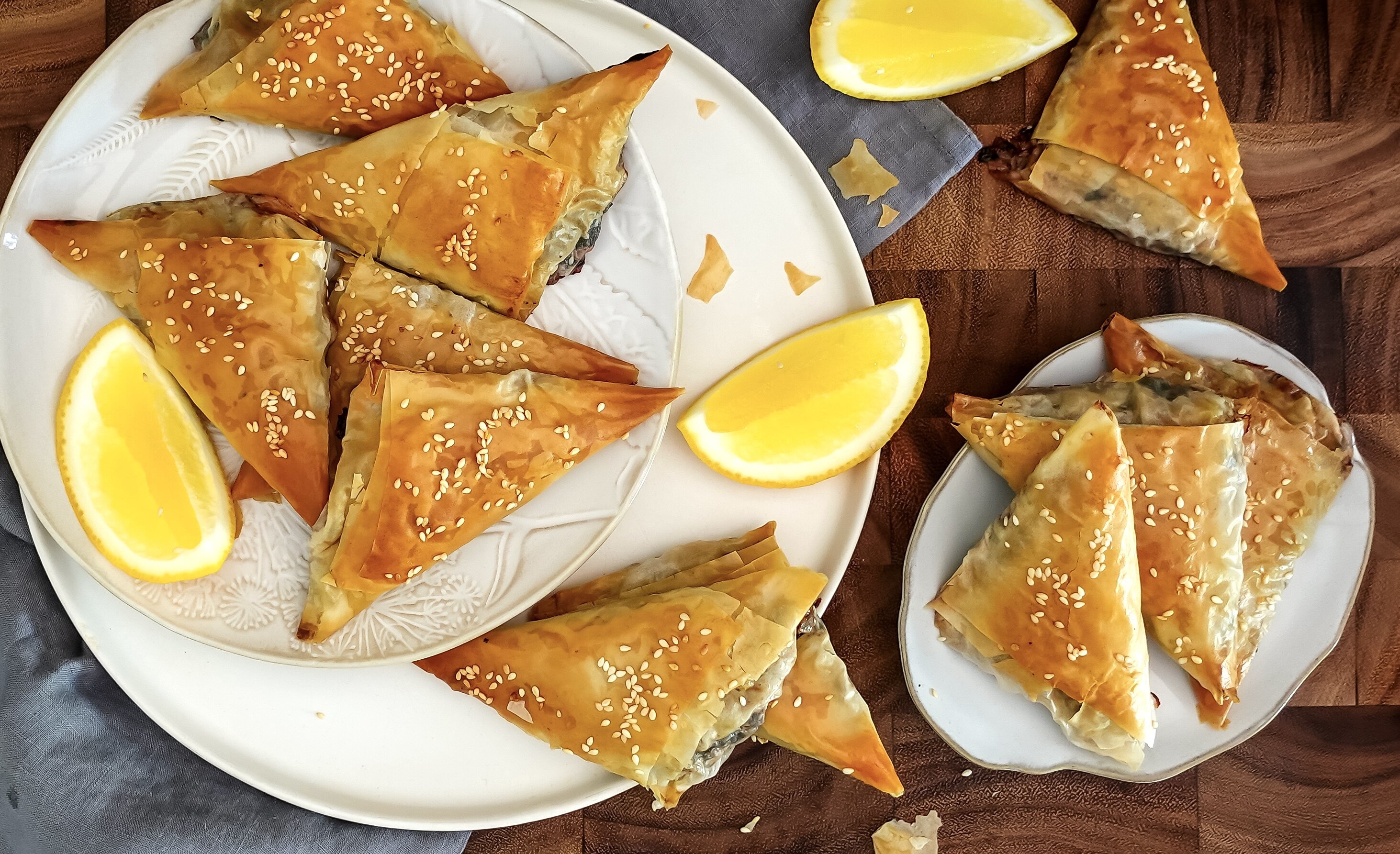Cheat's spinach triangles with filo pastry - ABC News