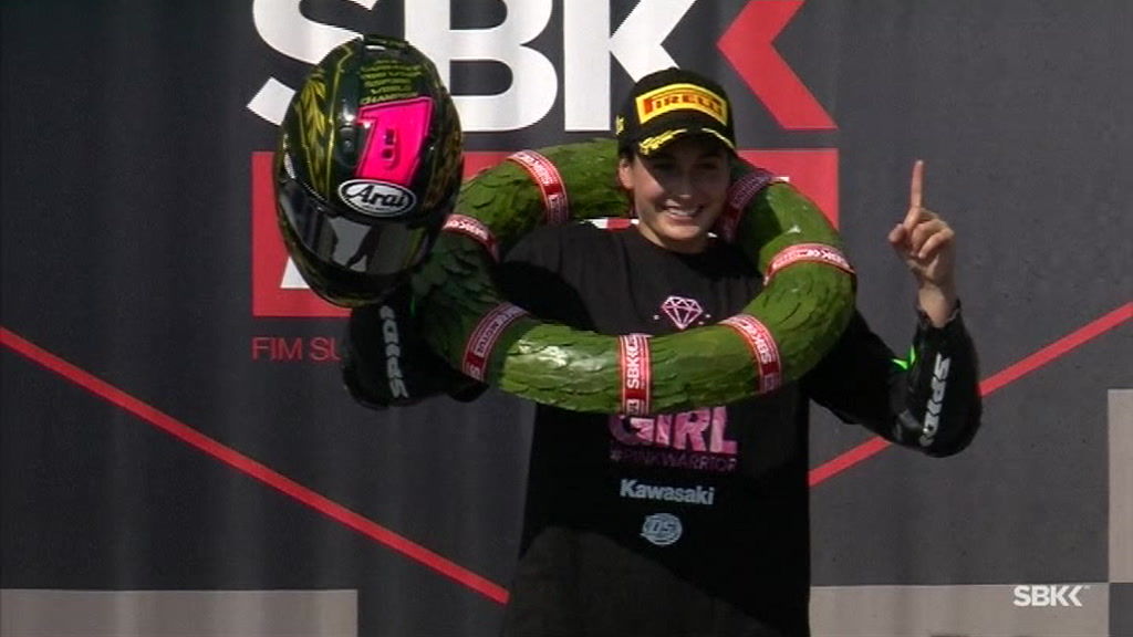 Woman wins motorbike world title for first time in history - ABC News