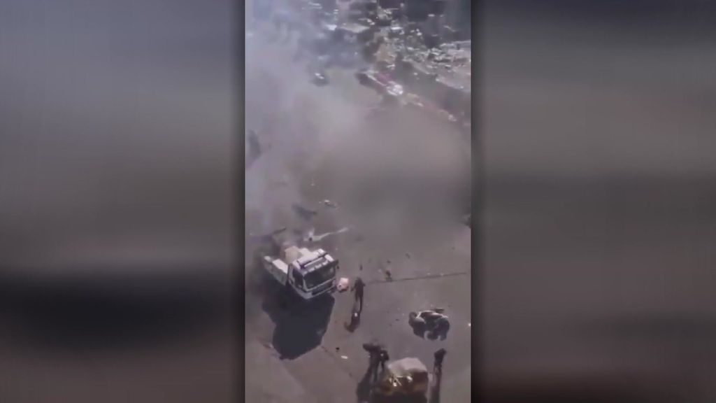 The moment explosions erupted in the crowded market in Baghdad, Iraq ...