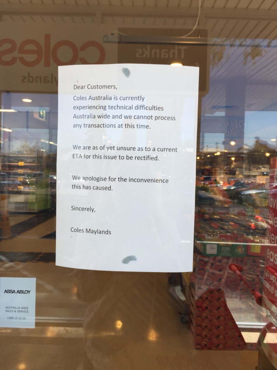 Coles stores reopen after nationwide technical failure shuts down ...