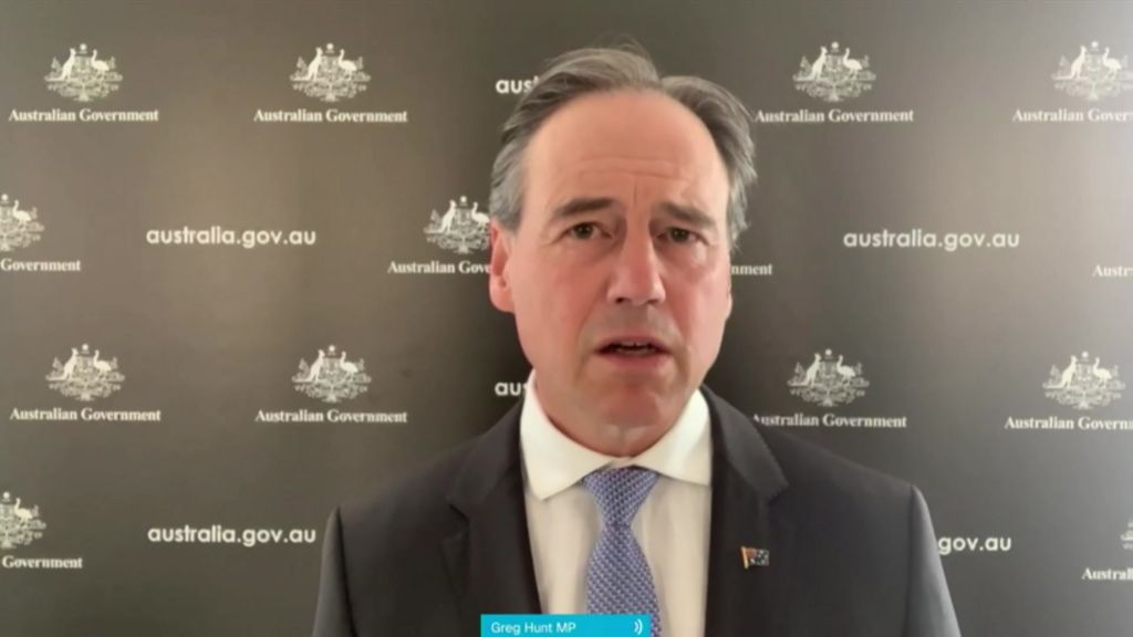 Greg Hunt says anyone who wants a vaccination can get one in October as ...