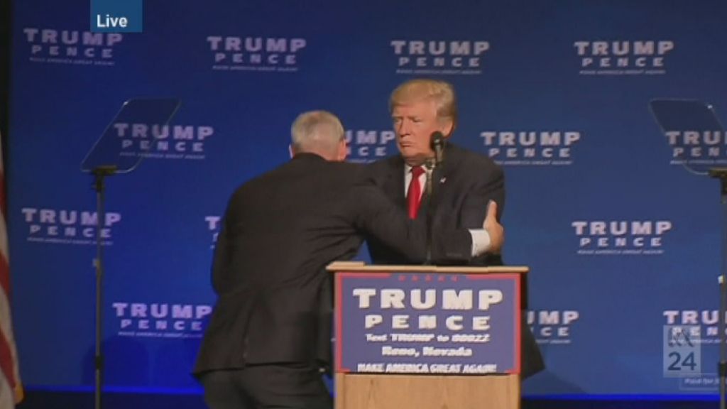 Donald Trump rushed off stage - ABC News