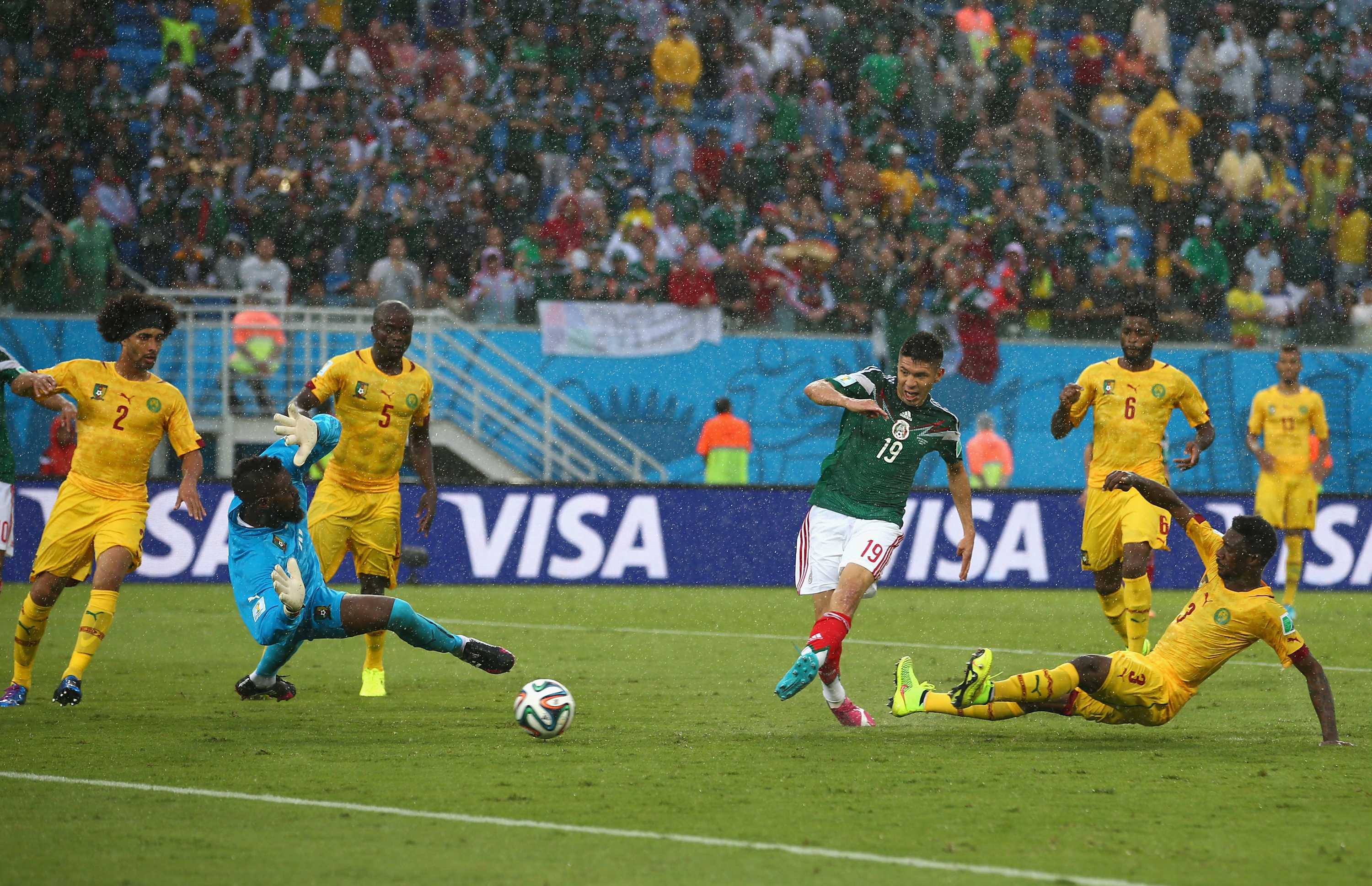 World Cup 2014: Mexico makes winning start in rain-soaked match against ...