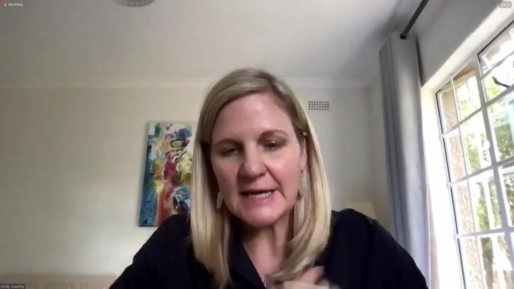 Kirsty Coventry said the IOC remains 'very positive about Brisbane 2032 ...