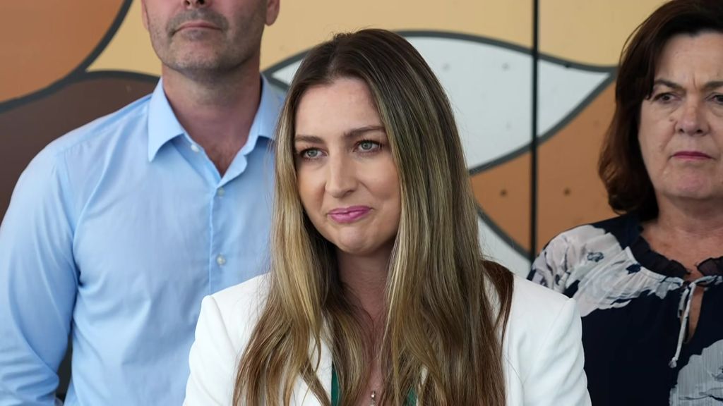 Queensland Youth Justice Minister Laura Gerber at a Townsville press ...