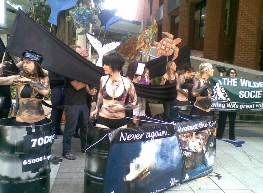 Oil spill sparks protest - ABC News