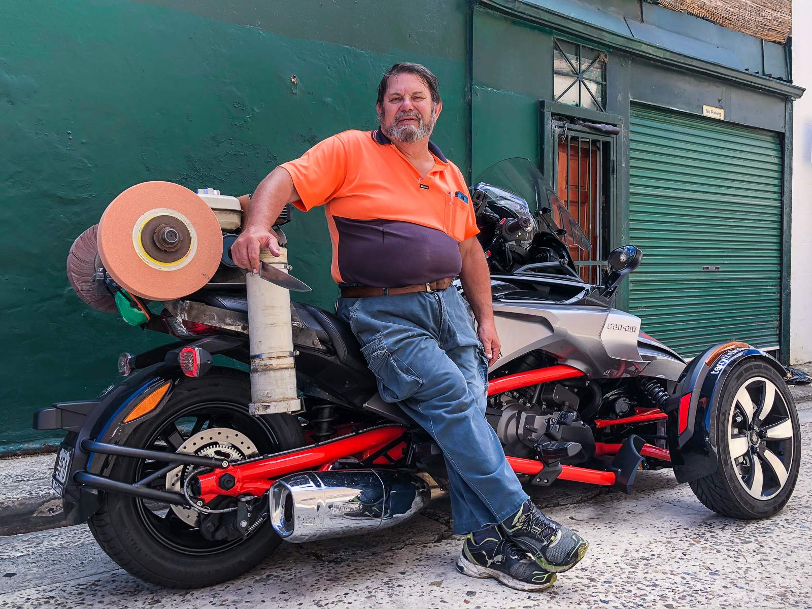The daily grind of a motorcycle-riding mobile knife sharpener - ABC News