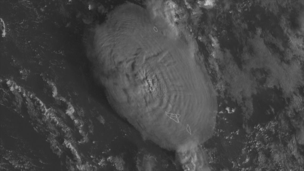 Animation of Tonga volcanic eruption - ABC News