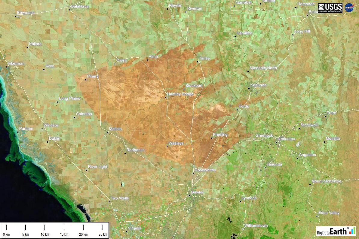 Major bushfires in Australia in 2015-2016 summer: before and after ...