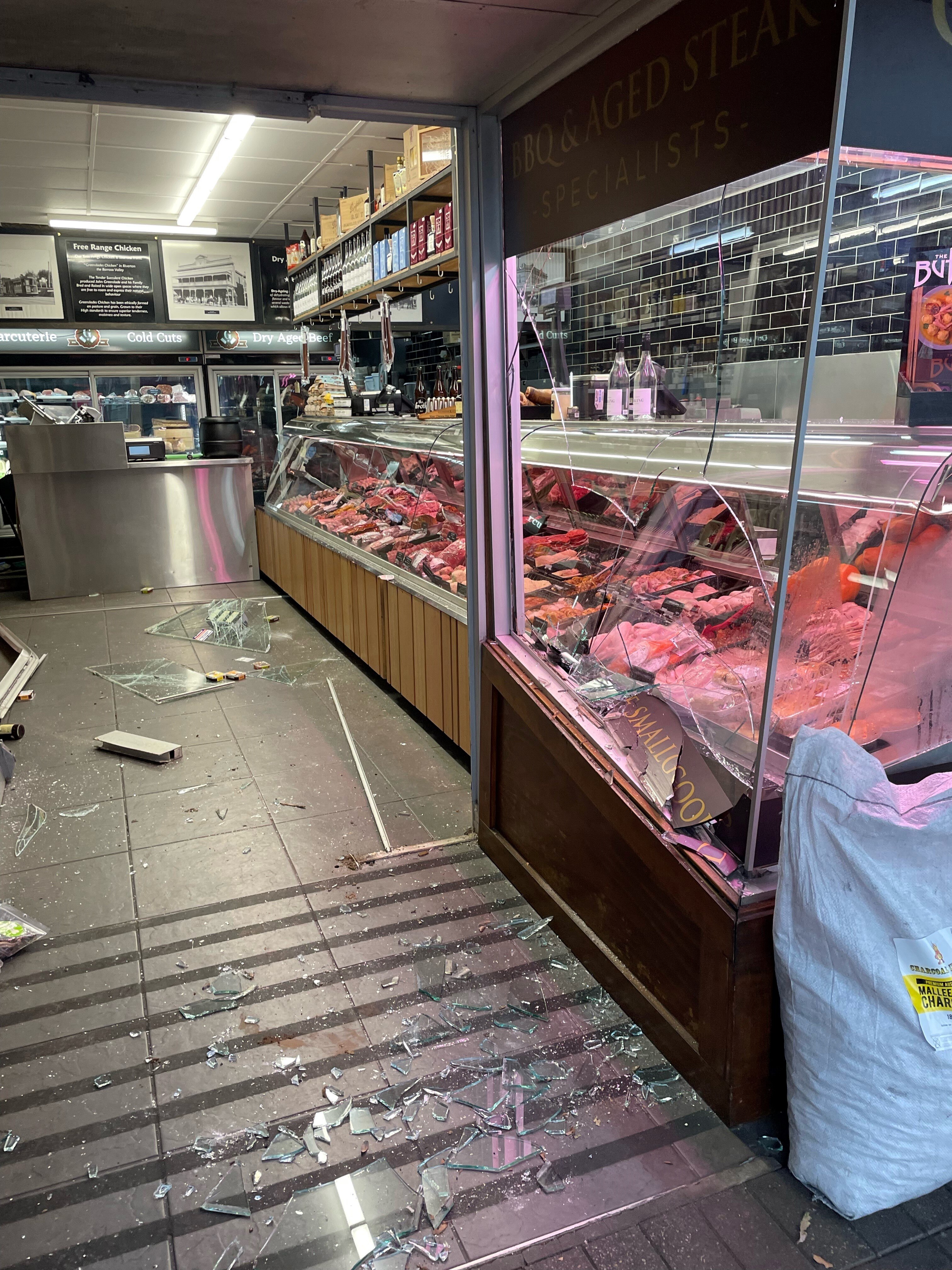 Truck trailer tyre smashes through Adelaide butcher shop, leaving ...