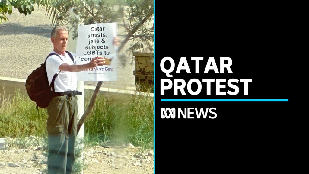 Activist stages protest against Qatar's 'inhumane' treatments - ABC News