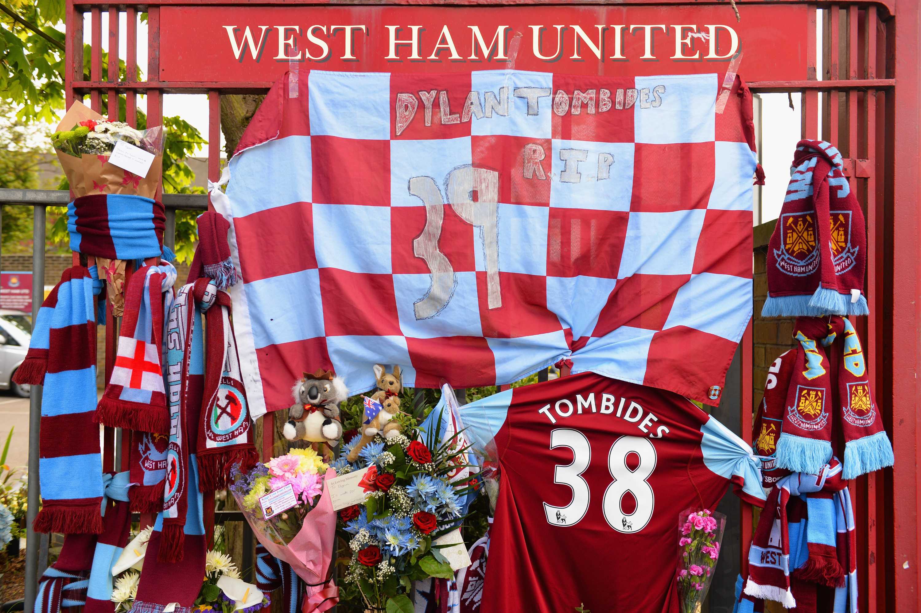 Fans and family pay tribute to West Ham striker Dylan Tombides before ...