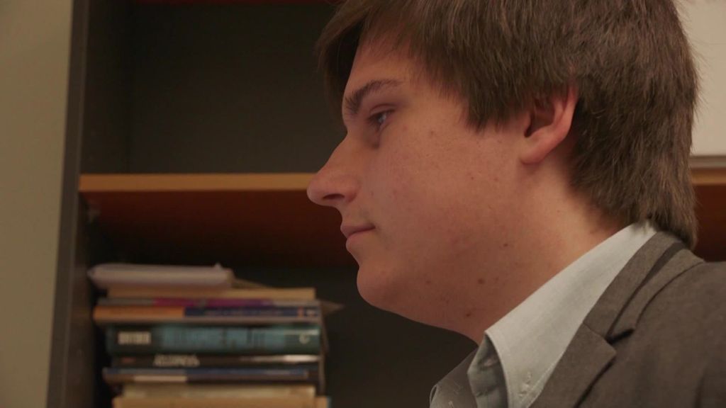 Nathan Ruser tries to identify trees in a video. - ABC News