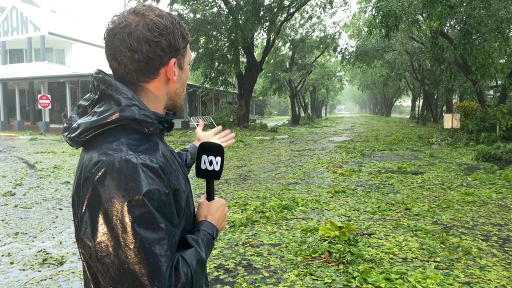 ABC News reporter Mackenzie Colahan said rain and wind have caused ...