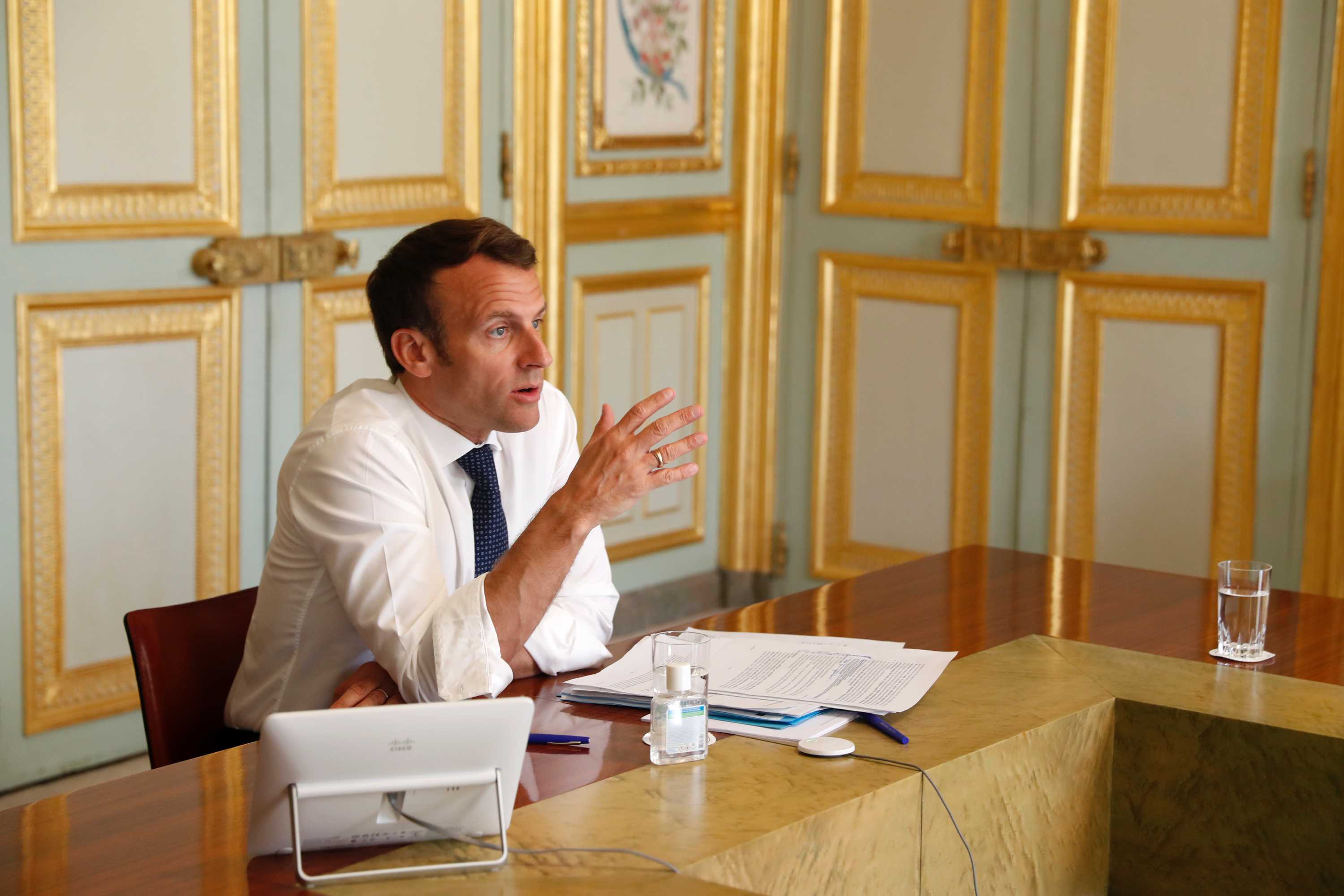 French President Emmanuel Macron meets Belarus Opposition Leader ...