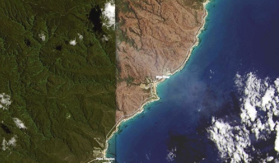 Major bushfires in Australia in 2015-2016 summer: before and after ...