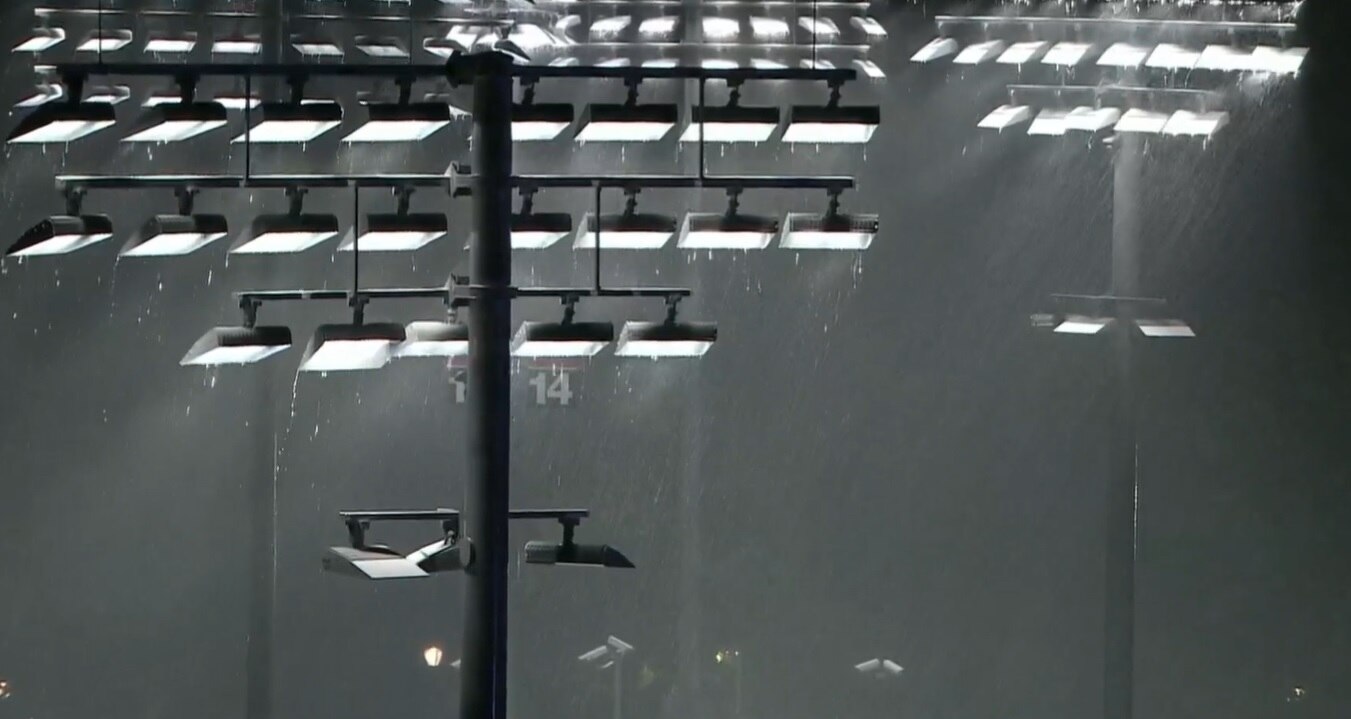 Play suspended at US Open as rain falls inside Louis Armstrong stadium ...