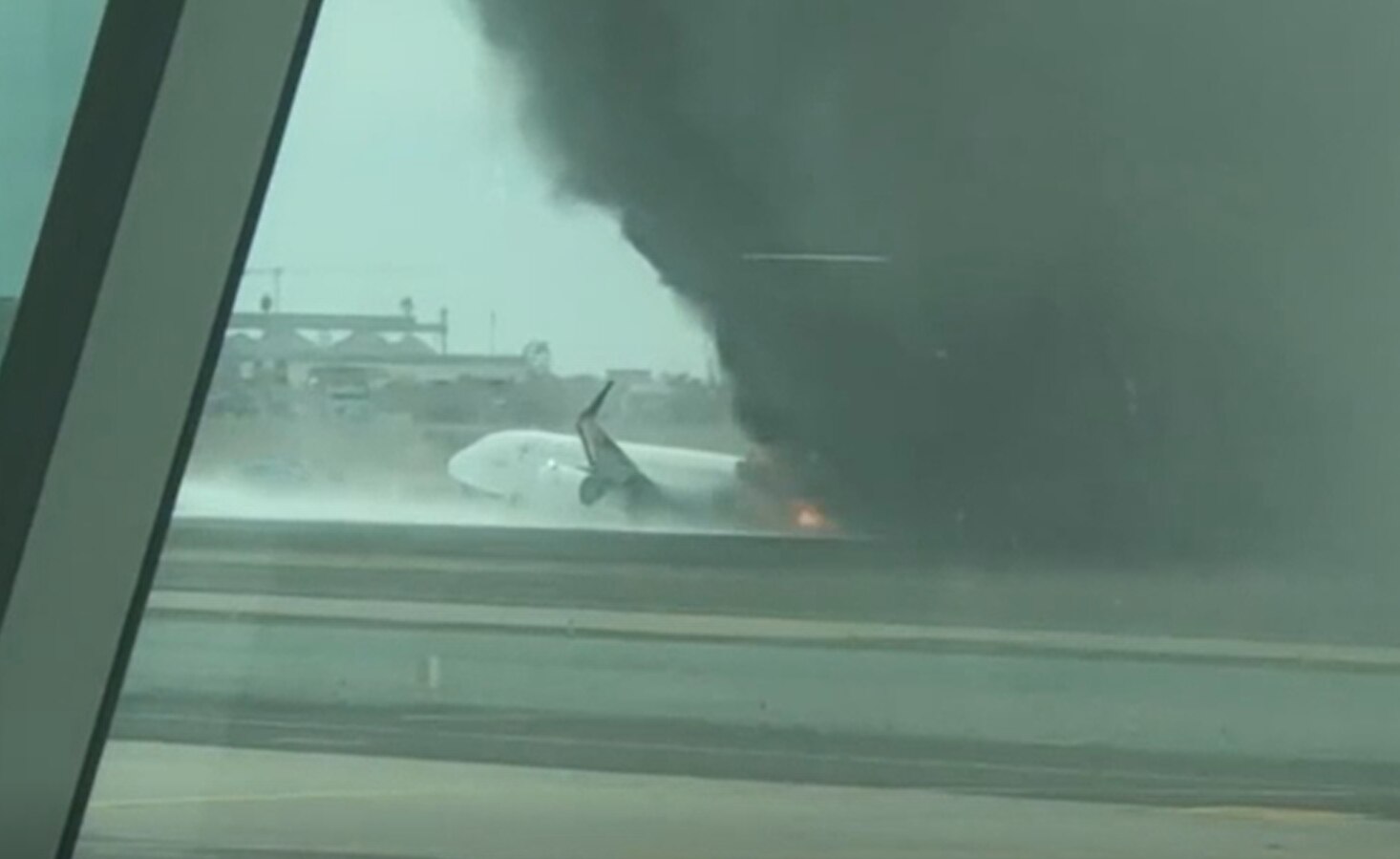Plane taking off from Lima international airport in Peru strikes fire ...