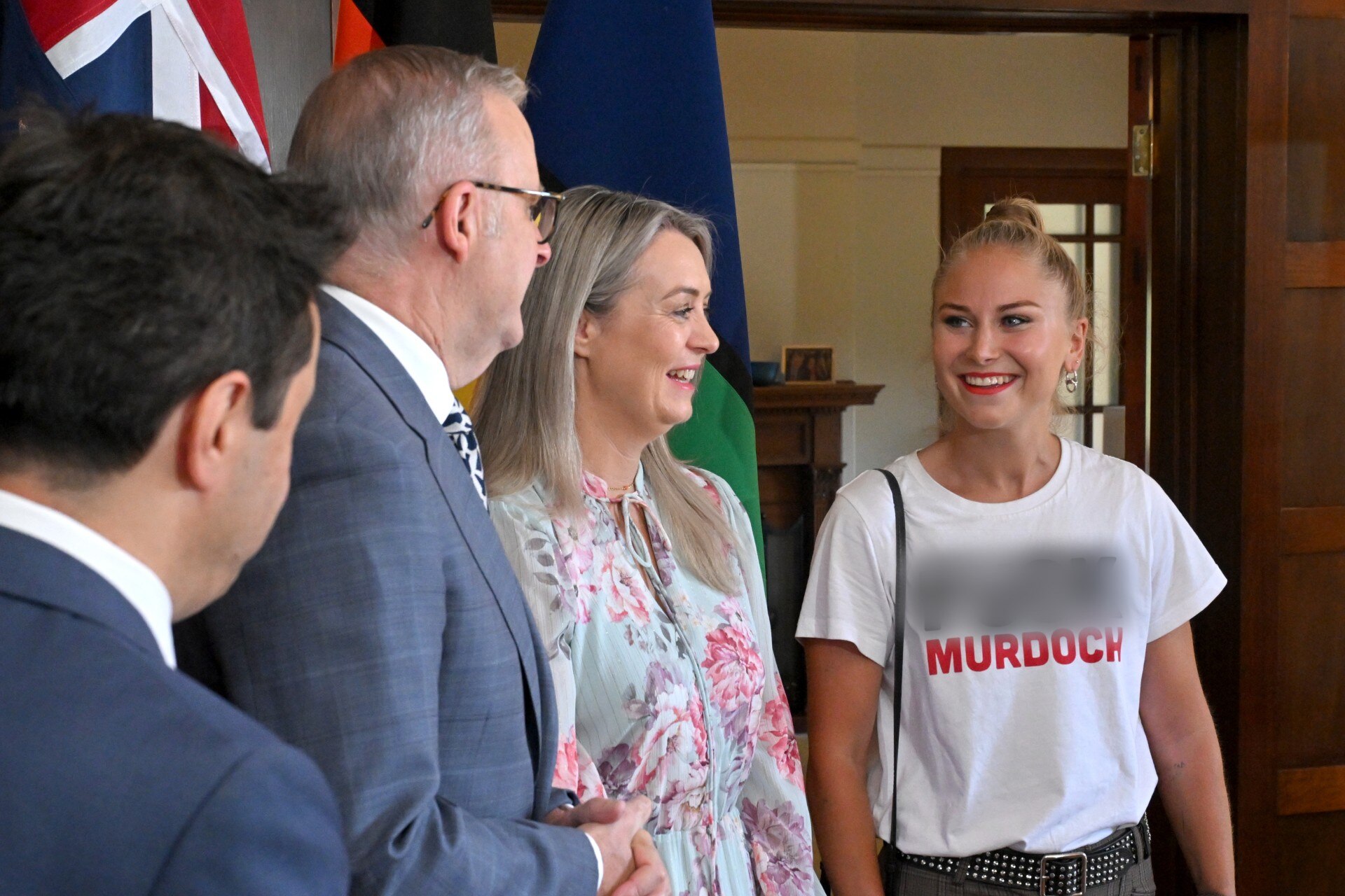 Grace Tame, former Australian of the Year, meets Anthony Albanese in ...