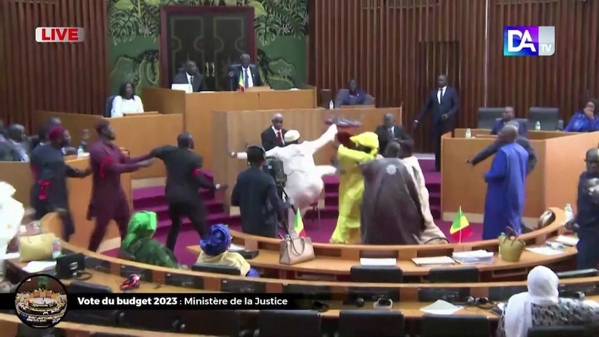 Fighting breaks out in Senegal parliament after male MP slaps female ... Fighting breaks out in Senegal parliament after male MP slaps female ...