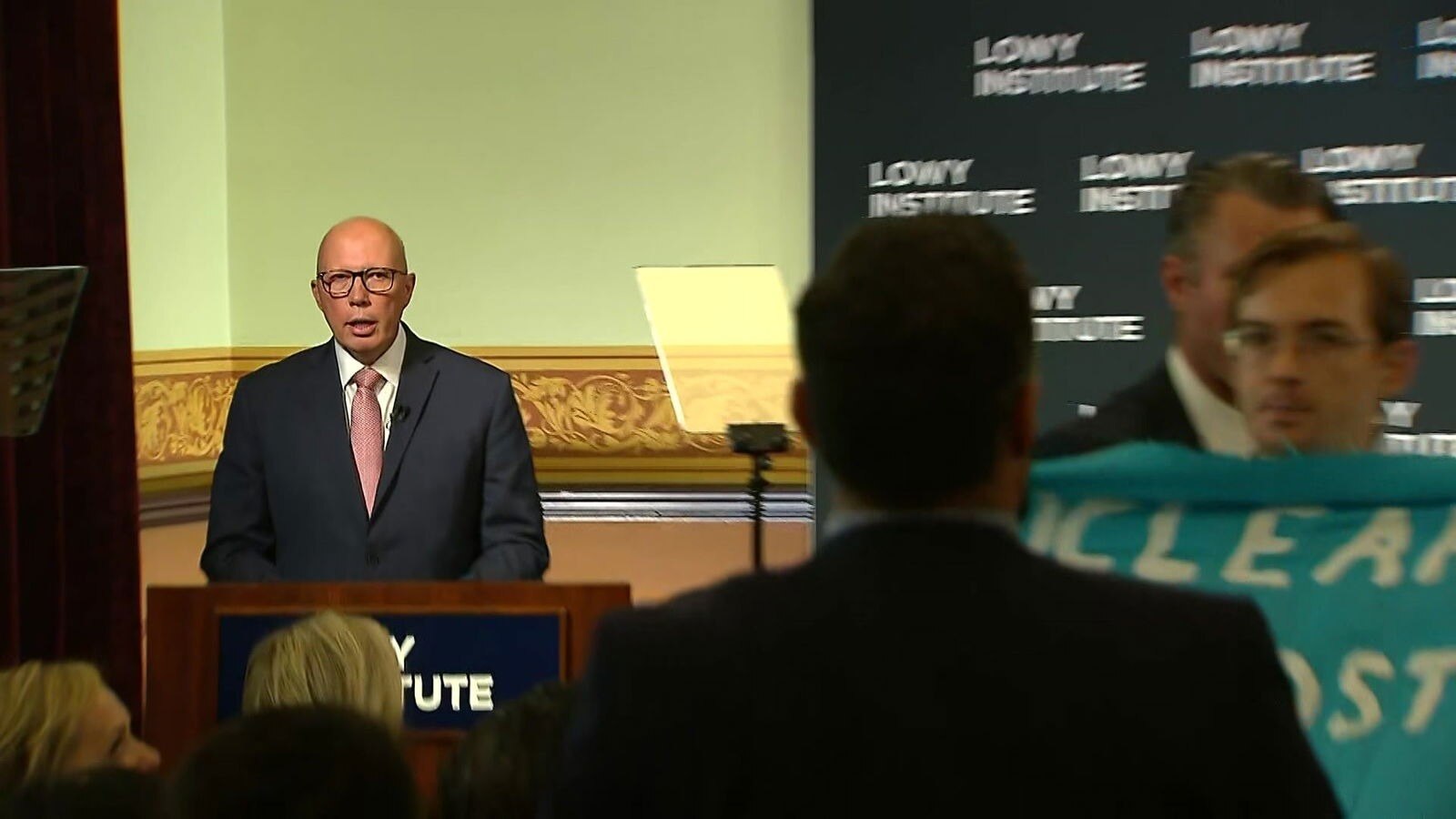 Peter Dutton heckled by anti-nuclear protesters before criticising ...