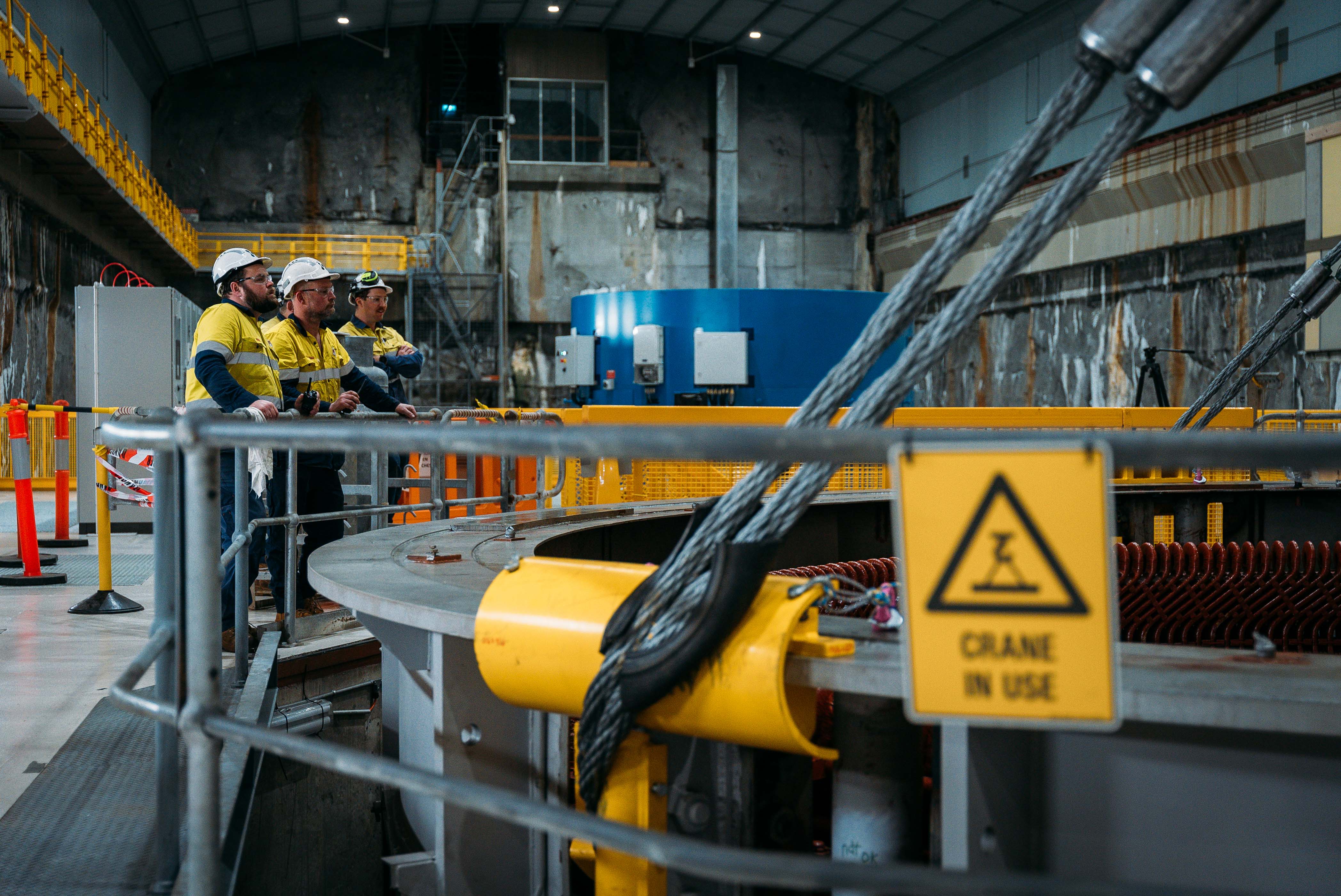 Two of the three turbines at Tasmania's Gordon Power Station undergoing ...