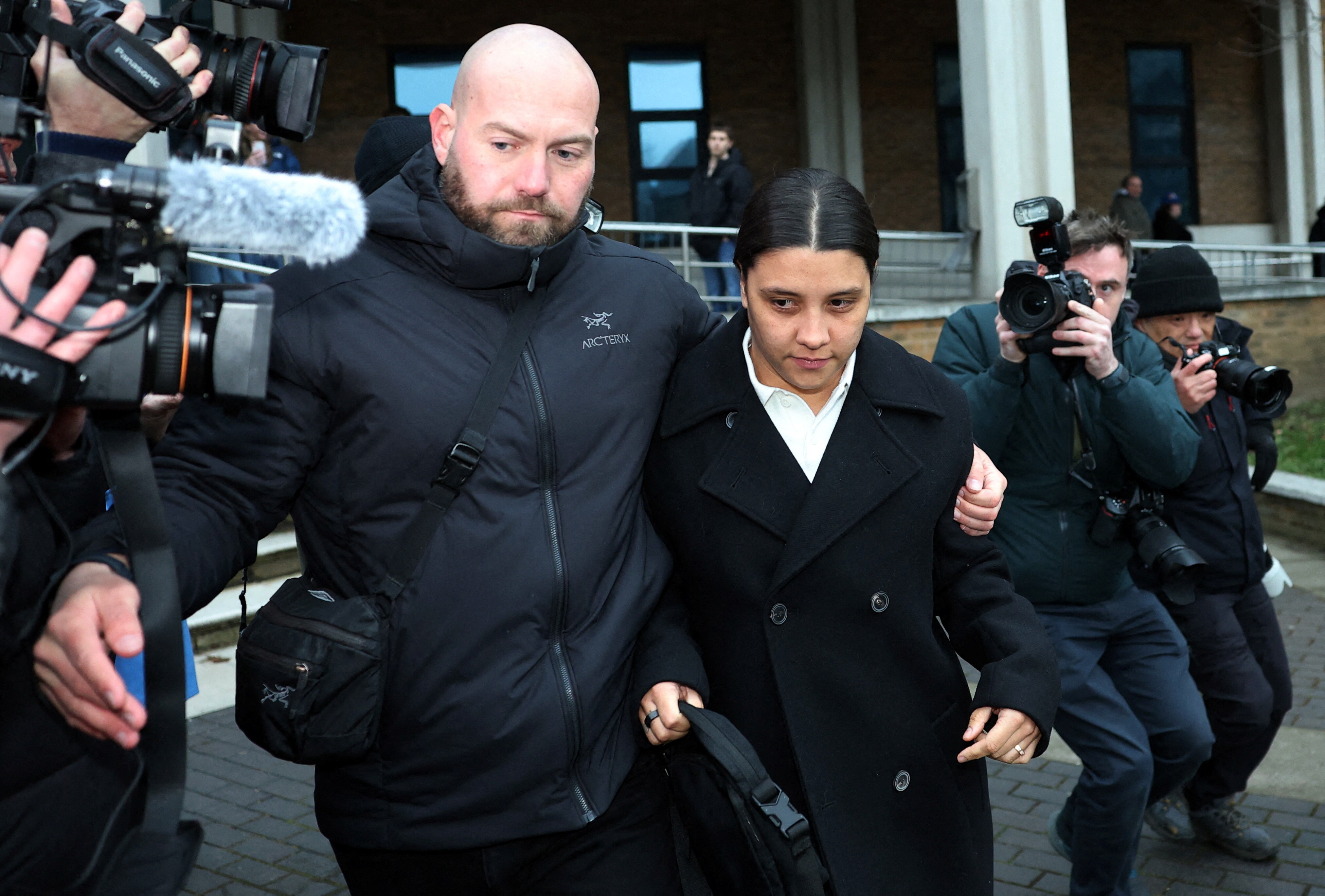 Sam Kerr leaves court after not guilty verdict. - ABC News
