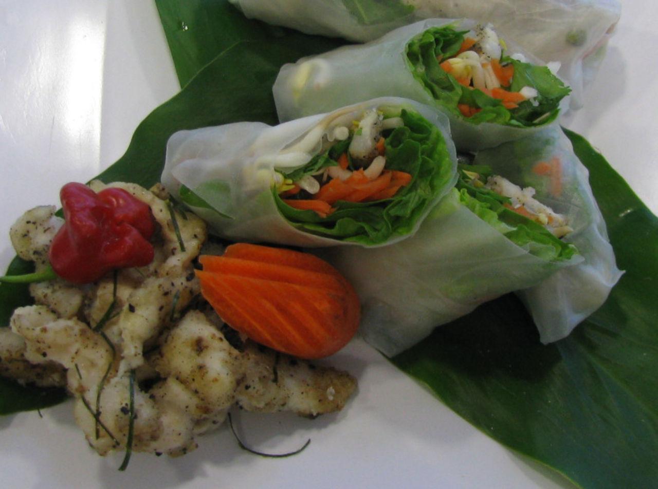 Roper River rice paper rolls and salt and pepper crocodile - ABC Everyday