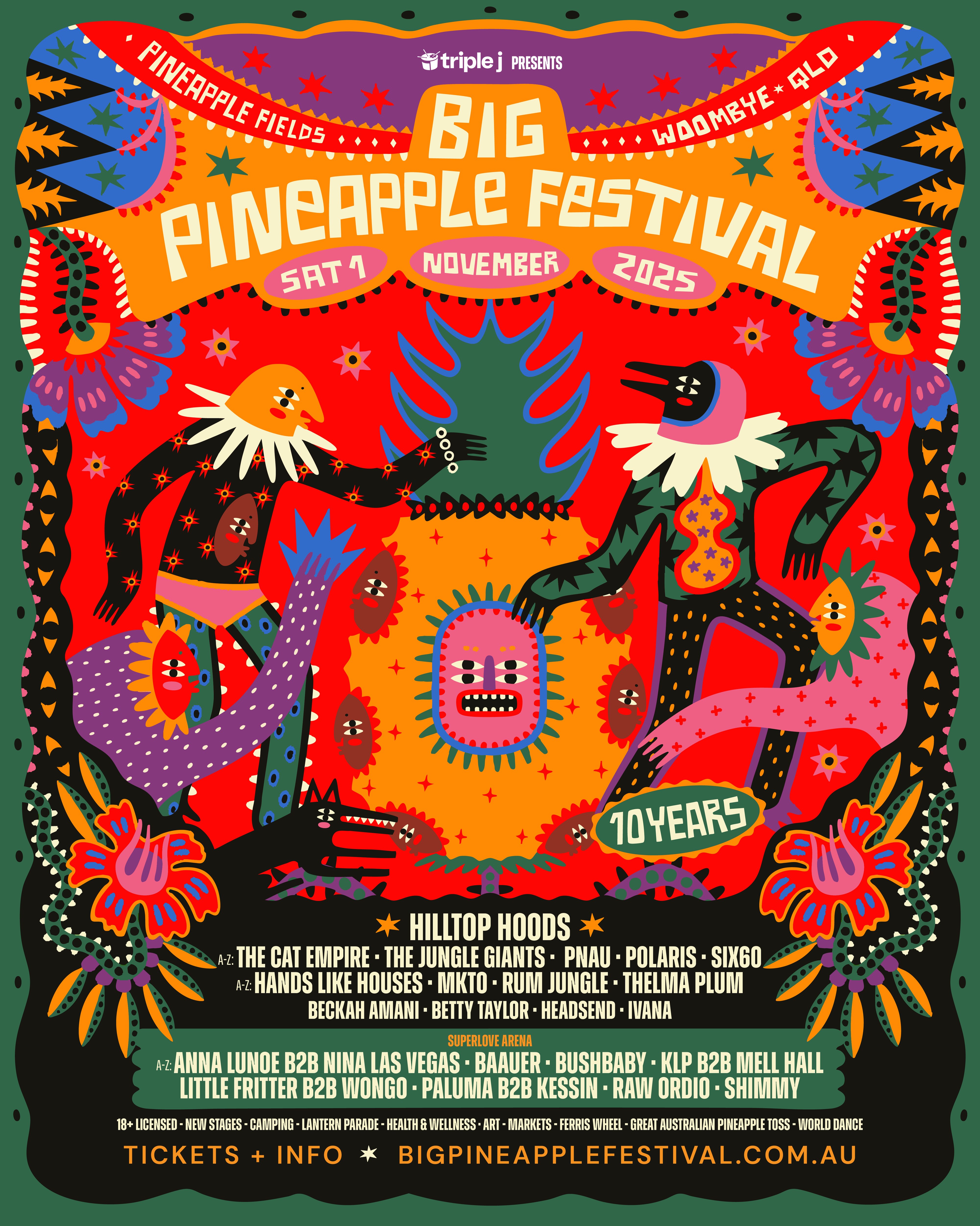 Big Pineapple Fest celebrates 10 years with Hilltop Hoods, Baauer ...