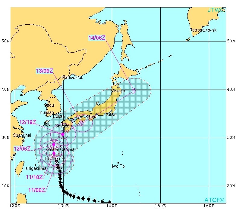 Powerful Typhoon Vongfong heads for Japan's southern main island of ...
