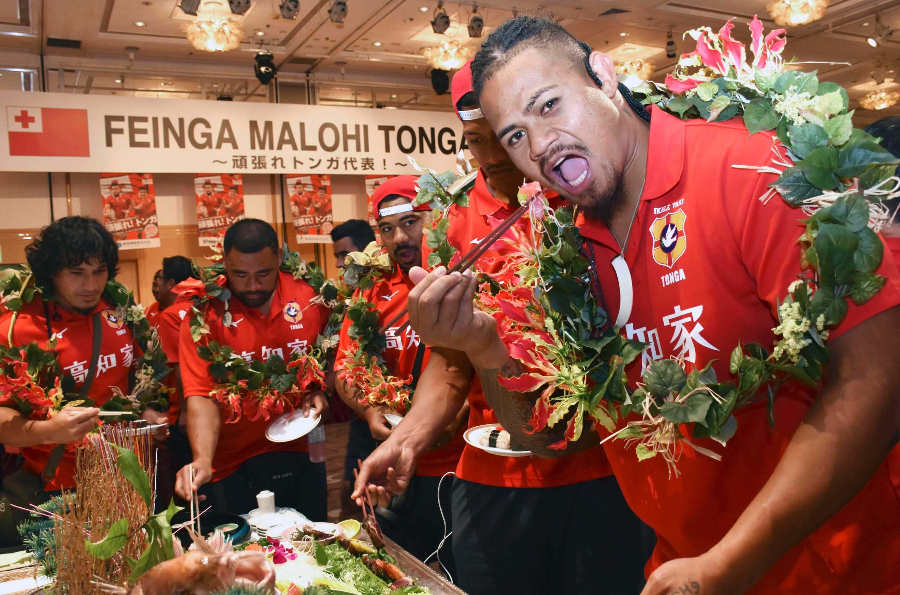 Tonga's Rugby World Cup squad sing on Japanese flight ahead of playing ...