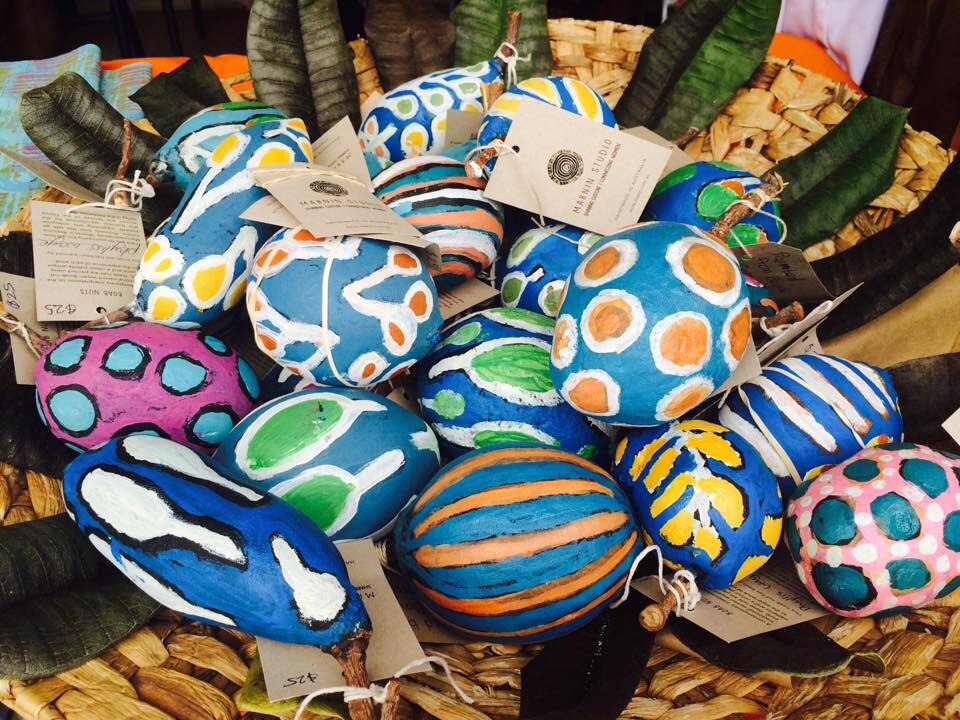 Bush boab nuts hand painted by Indigenous women in Kimberley prove ...