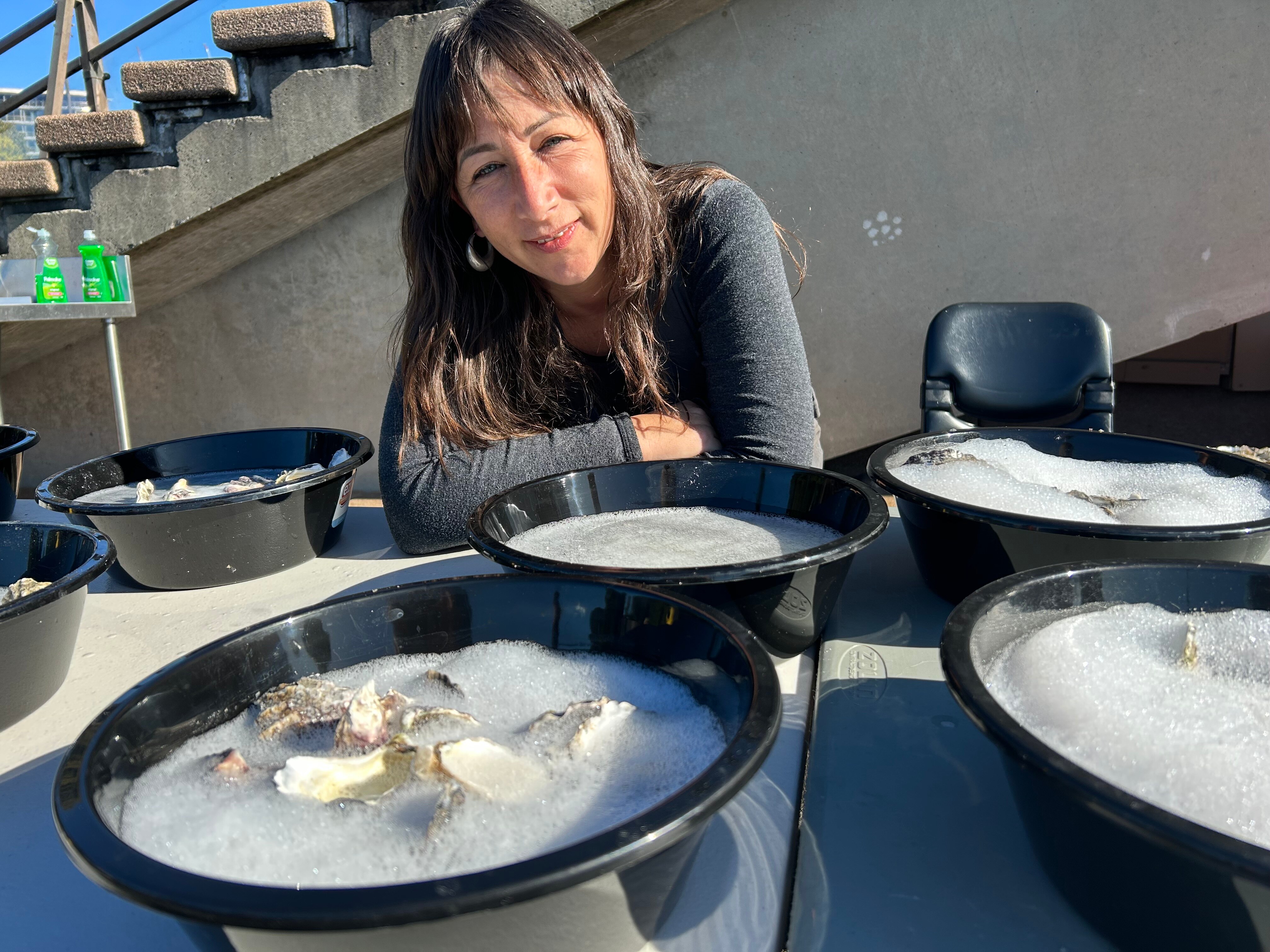 Indigenous artist uses tens of thousands of oyster shells to create ...