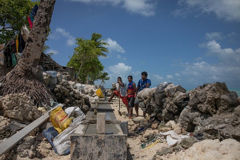 Betio is facing a population crisis, and a sea wall could be its only ...