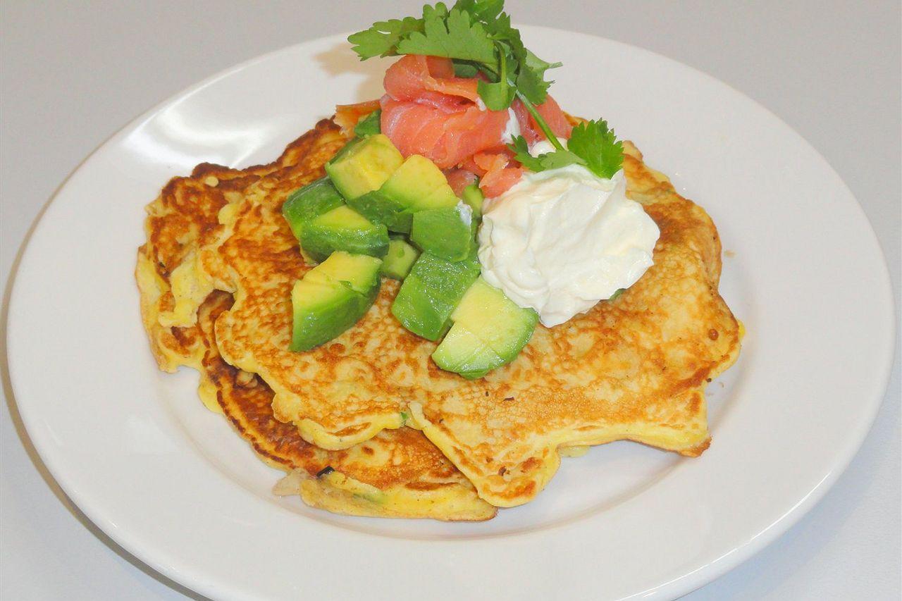 Corn fritter with smoked salmon and avocado - ABC Everyday