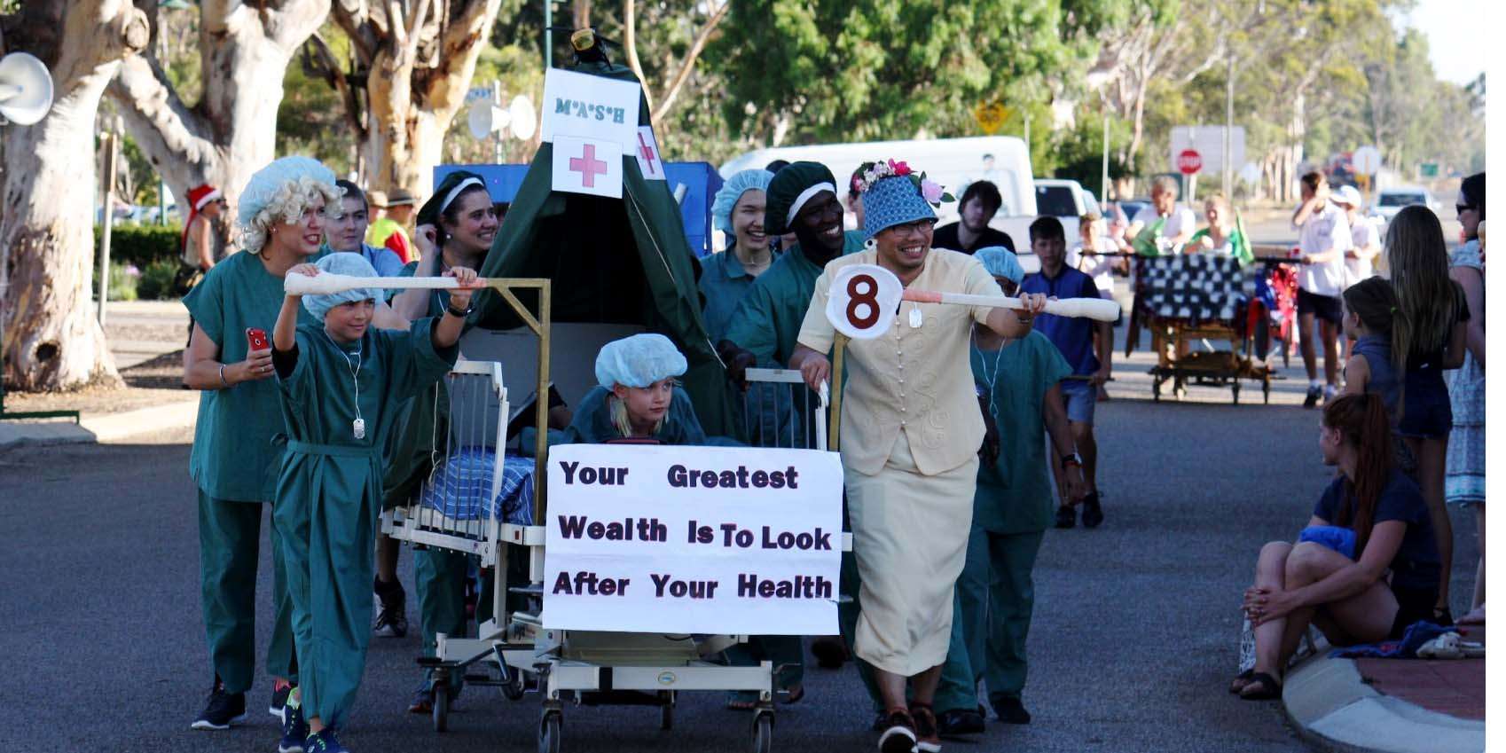 Moora Bed Burnout: Decorated hospital beds race through WA town in ...