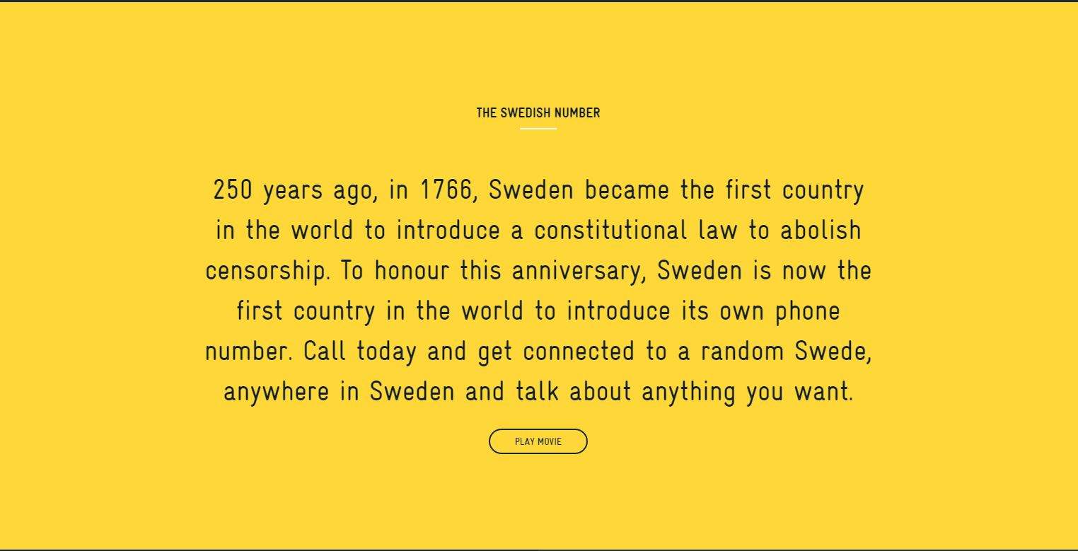 The Swedish Number: You can now call Sweden and chat to a random Swede ...
