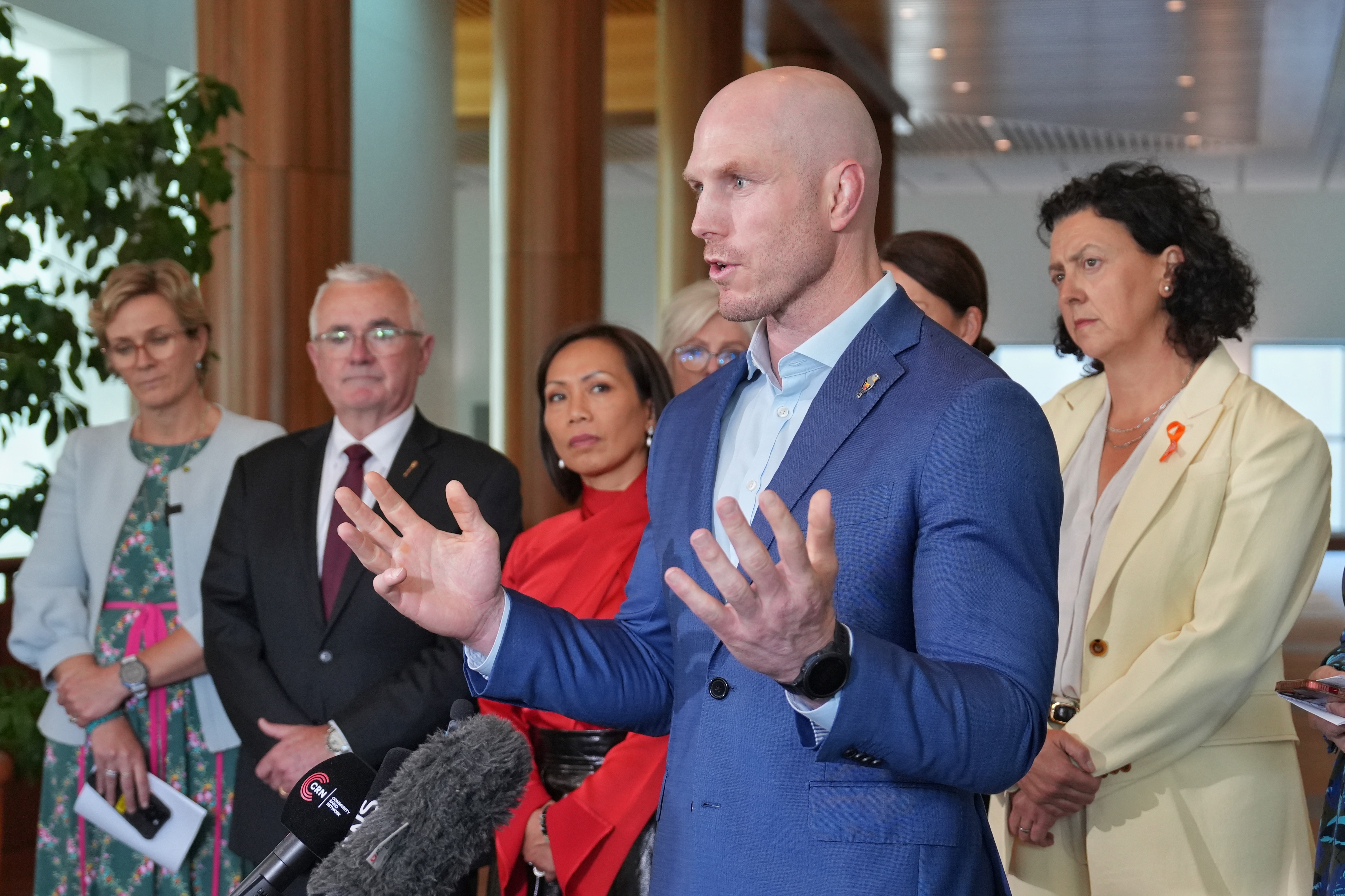 Don Farrell's press conference turned pantomime as MPs up the theatrics ...